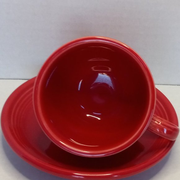 Fiesta | Holiday | Fiesta Ware Tea Coffee Cup Saucer Scarlet Red | Poshmark
